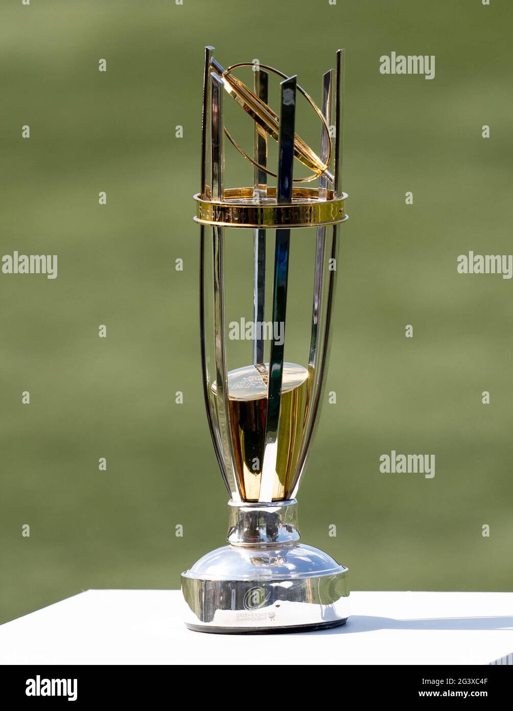 Green King Championship Trophy on display pre match during the 2020 ...