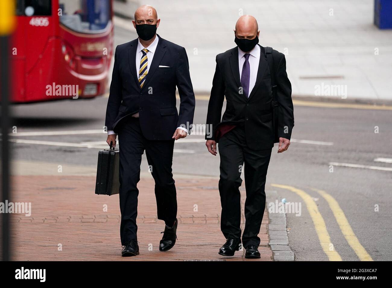 West Mercia Police constable Benjamin Monk (left) arrives at Birmingham ...
