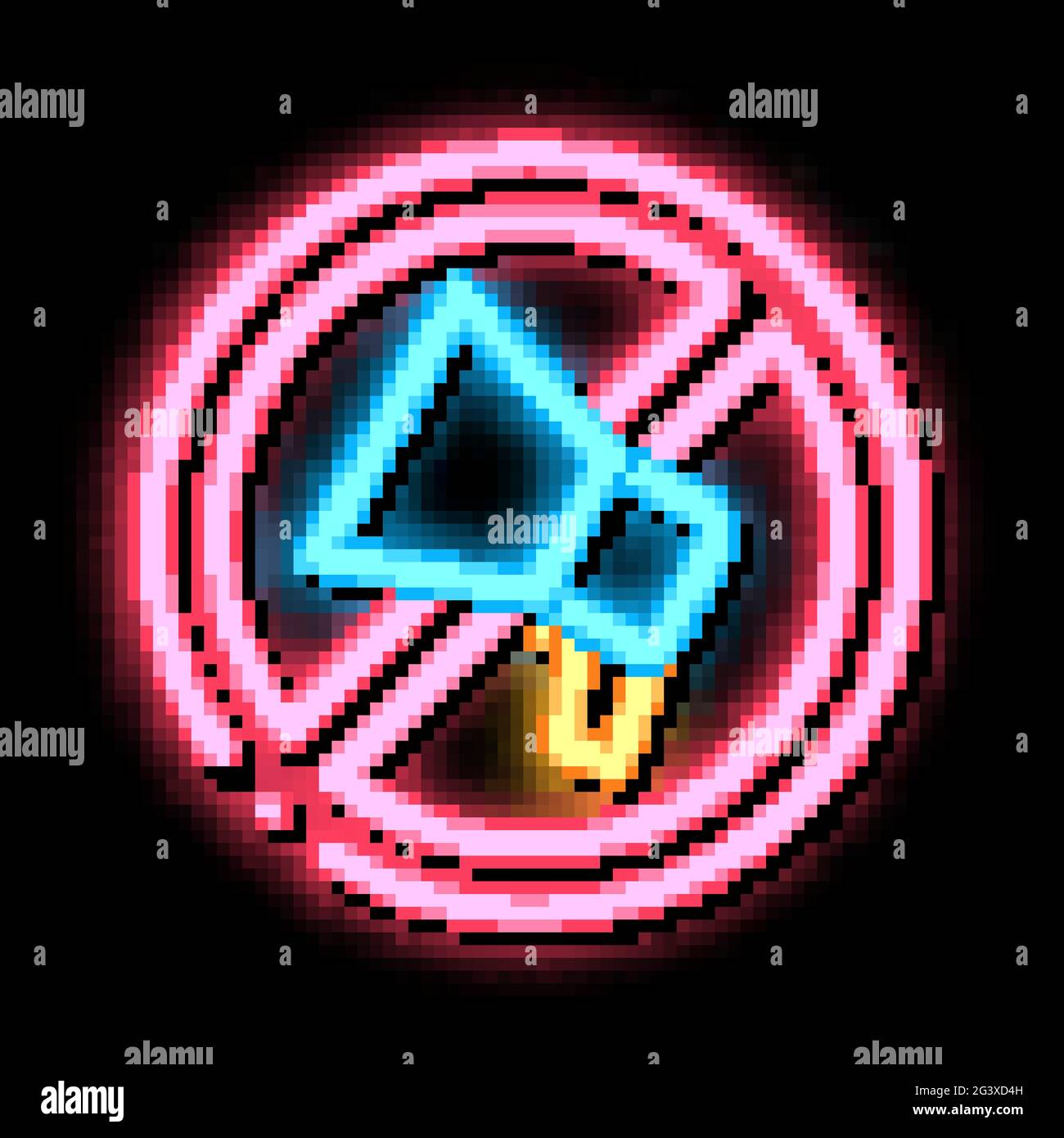 loudspeaker crossed out sign neon glow icon illustration Stock Vector ...