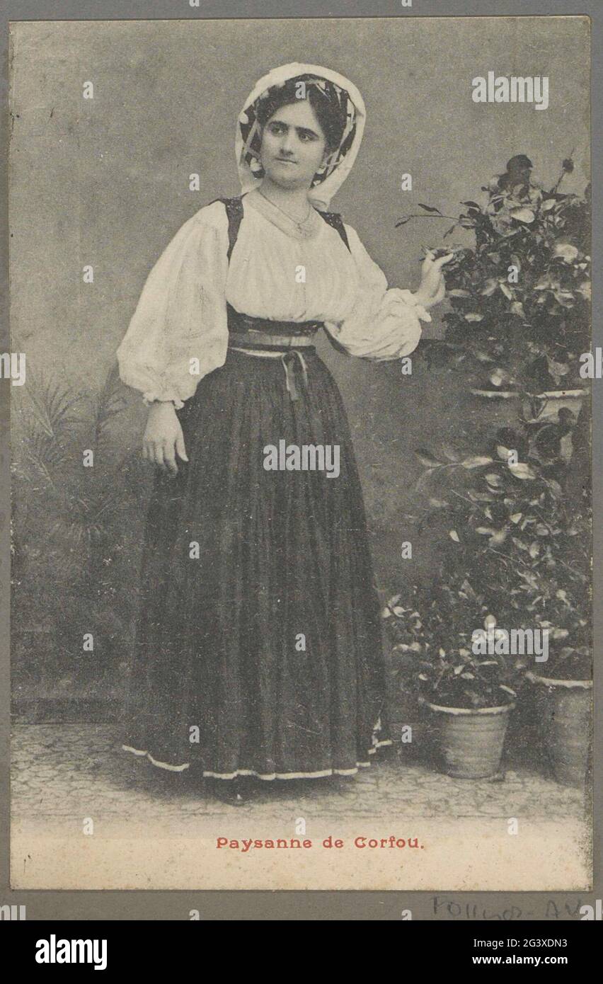 Portrait of a farmer's woman from Corfu; Paysanne de Corfou .. Part of ...