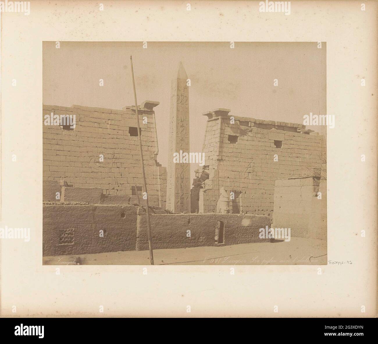 Pylon with obelisk in Luxor; Louqsor Le Pylon Avec L'obelisque. Part of ...