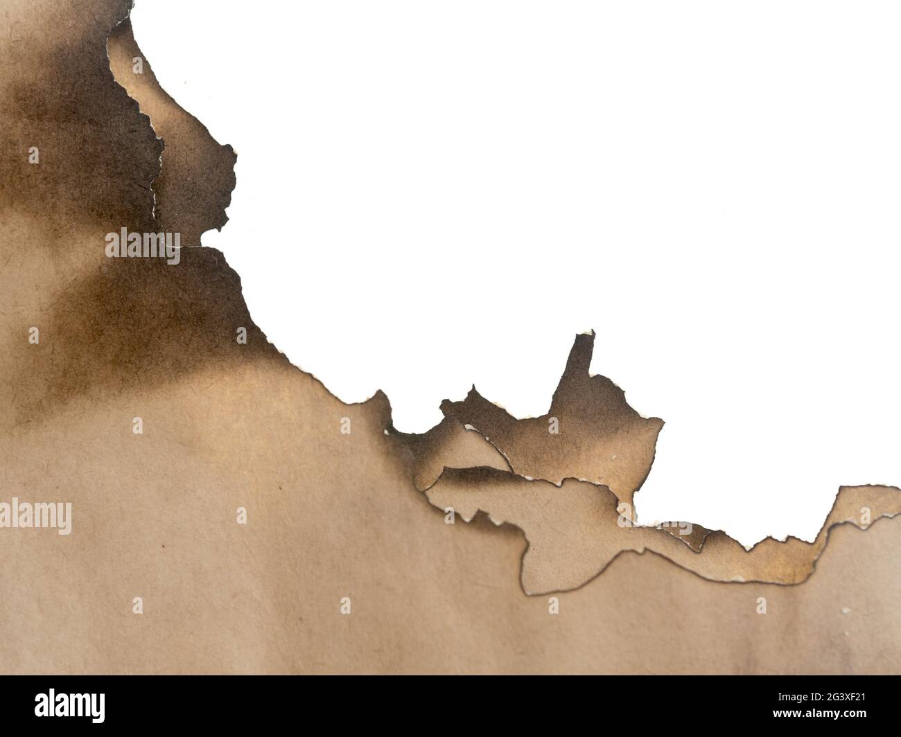 Burnt paper isolated on white background Stock Photo - Alamy