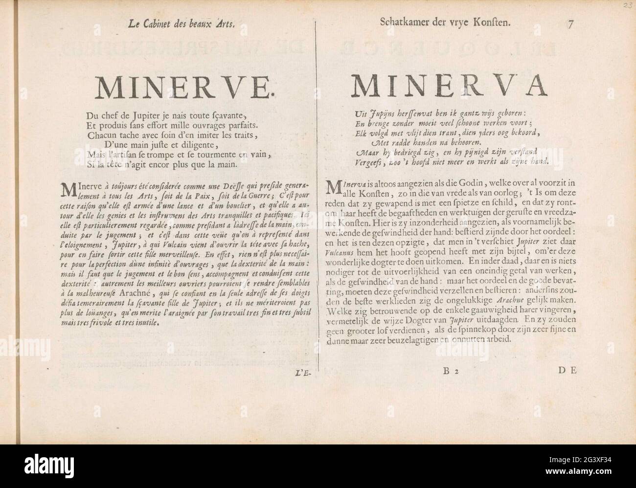 Minerve / Minerva. Explanation of the print with the representation of ...