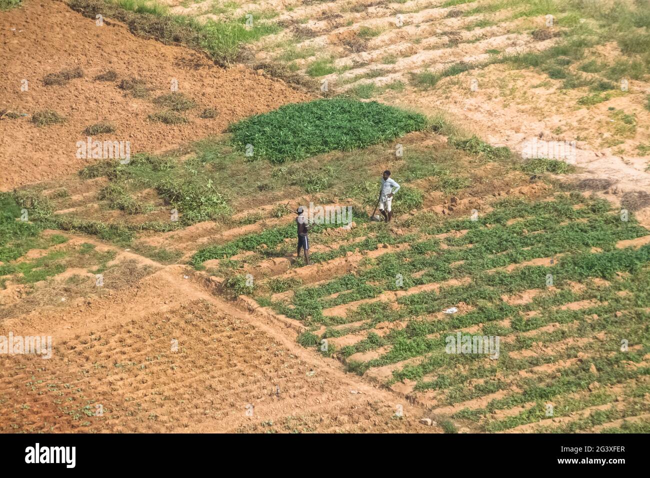Luanda / Angola 06 10 2021: Aerial view of farmland for traditional ...