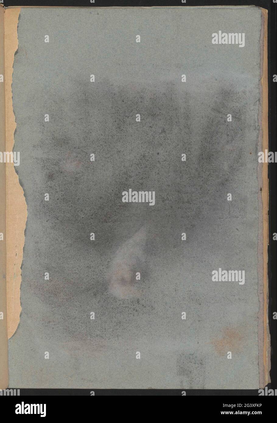 Abklatsch of a chalk drawing. Chalk drawing, probably a portrait of a ...