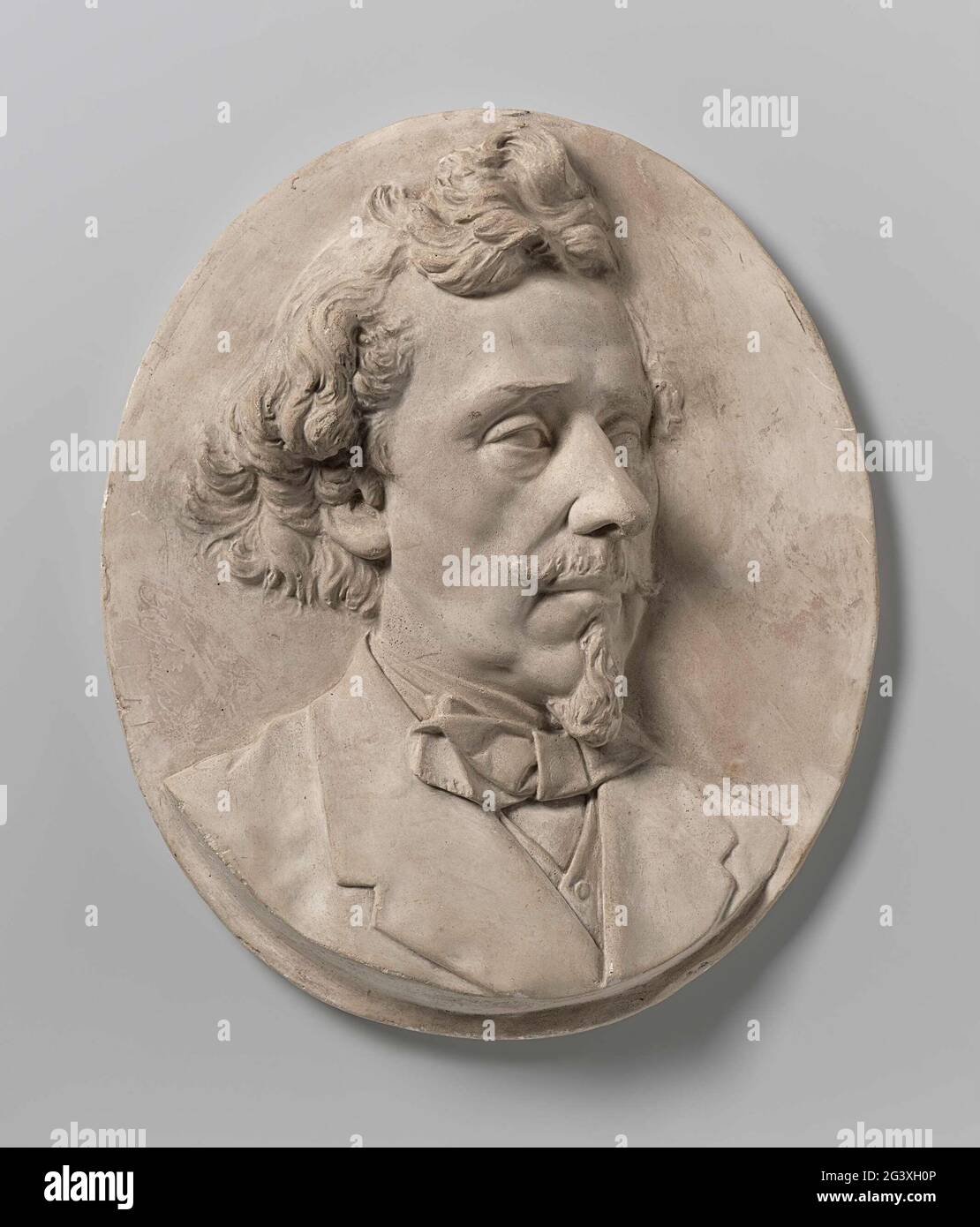 P.f. Greive. Medallion of plaster with the portrait of p.f. Greive to a ...