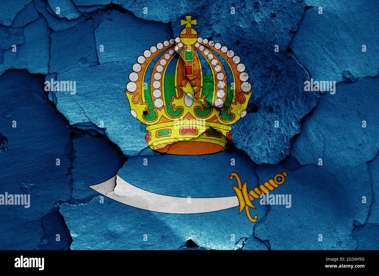 Flag of Astrakhan Oblast painted on cracked wall Stock Photo - Alamy