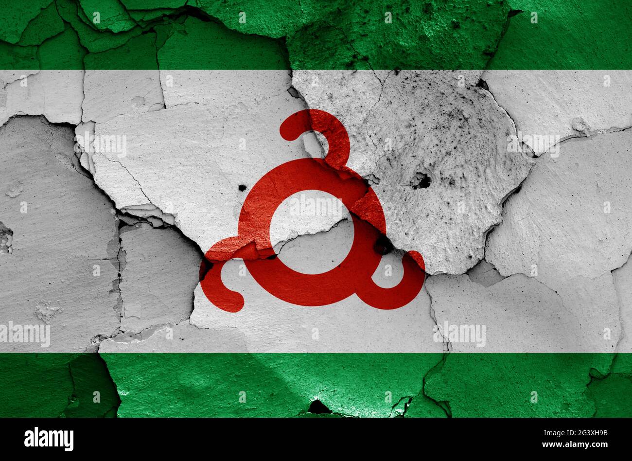 Flag of Ingushetia painted on cracked wall Stock Photo - Alamy