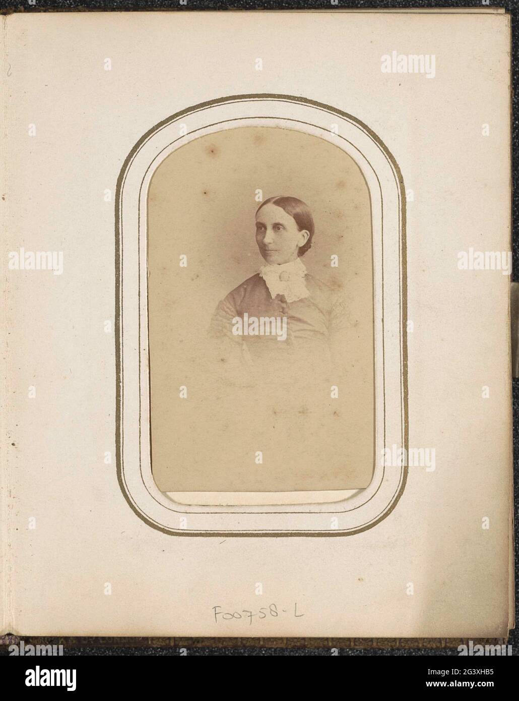 Portrait of a woman with a sides collar. Part of English Photo album ...