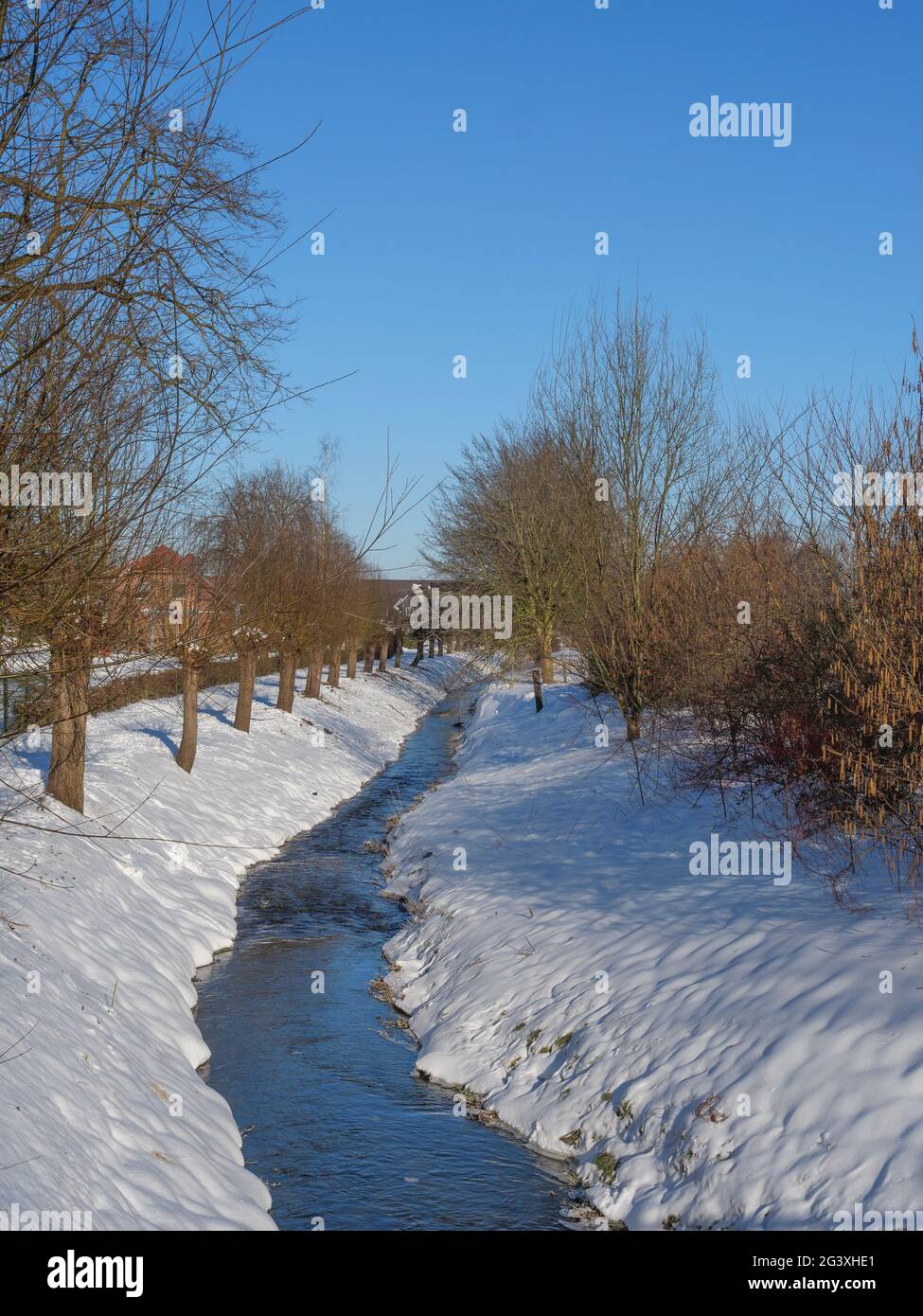 Small river in winter Stock Photo - Alamy