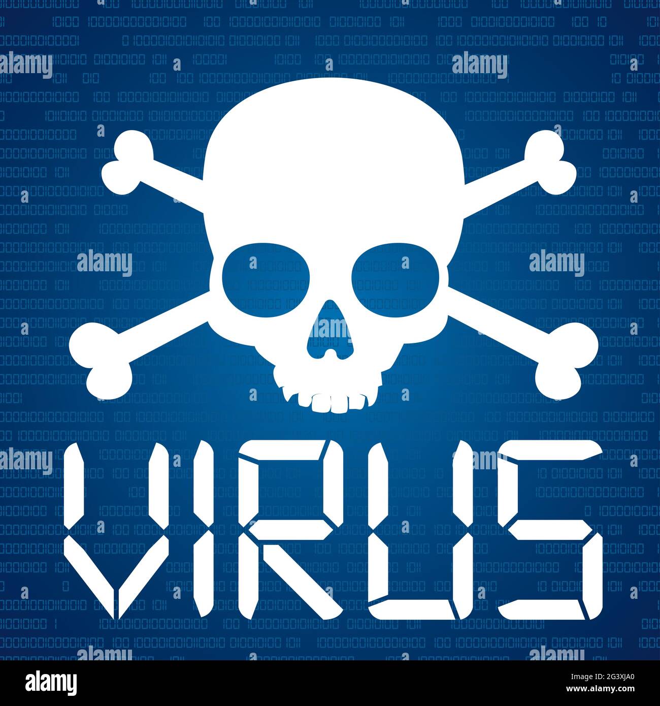 Blue Data Virus Skull Stock Photo - Alamy
