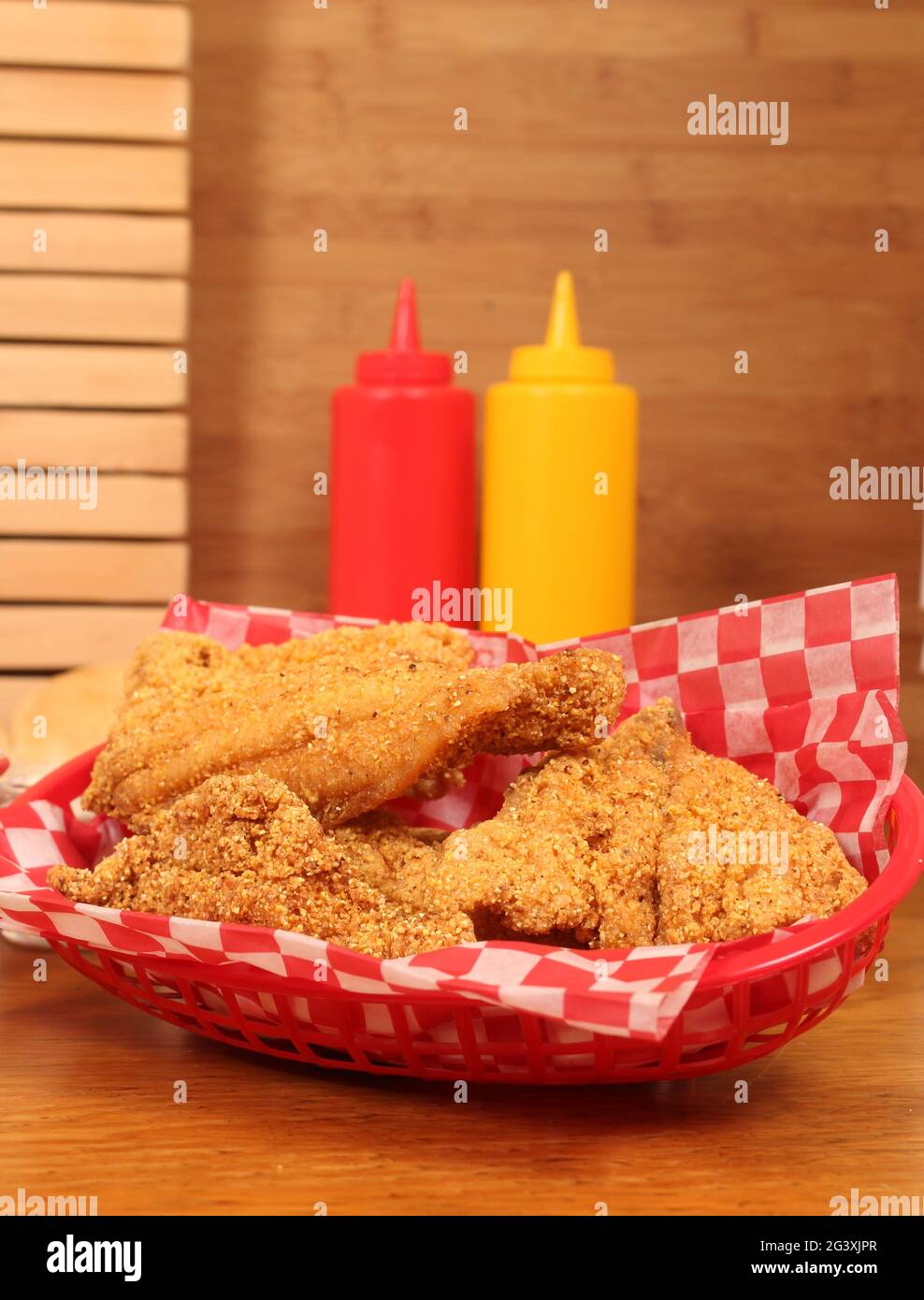 Fried Catfish Fillets in Rural Cafe Stock Photo - Alamy