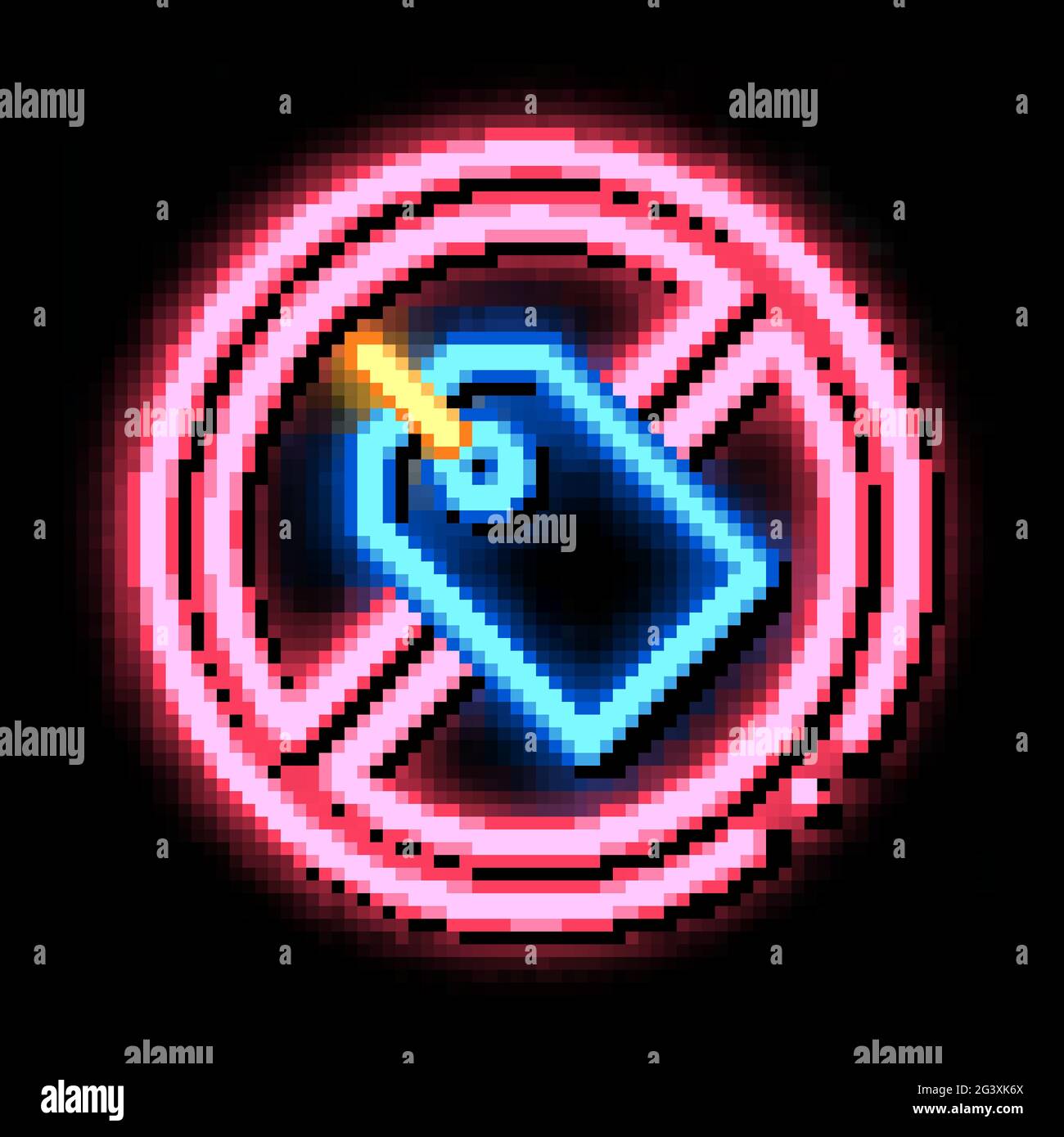 label crossed out mark neon glow icon illustration Stock Vector Image ...