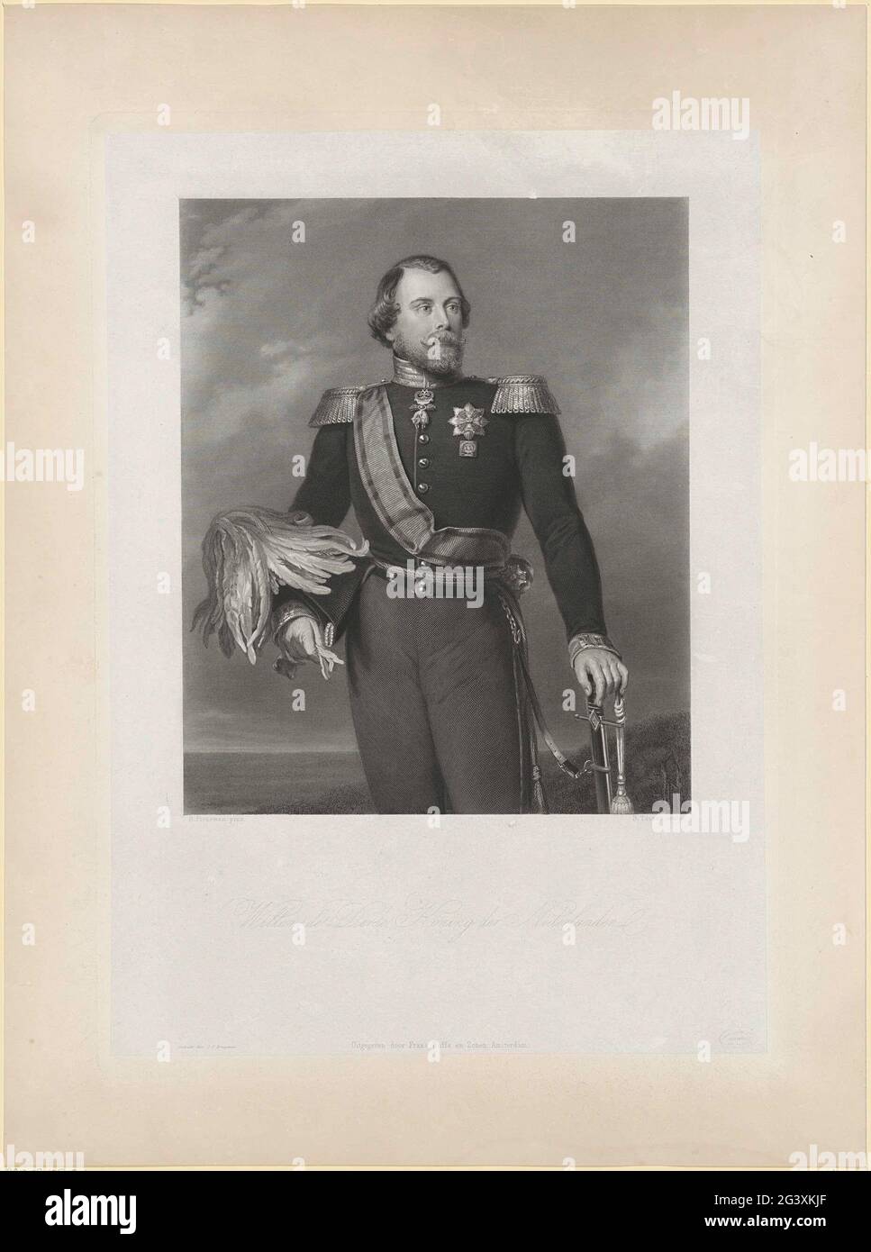 Portrait of Willem III, King of the Netherlands. Portrait of Willem III ...