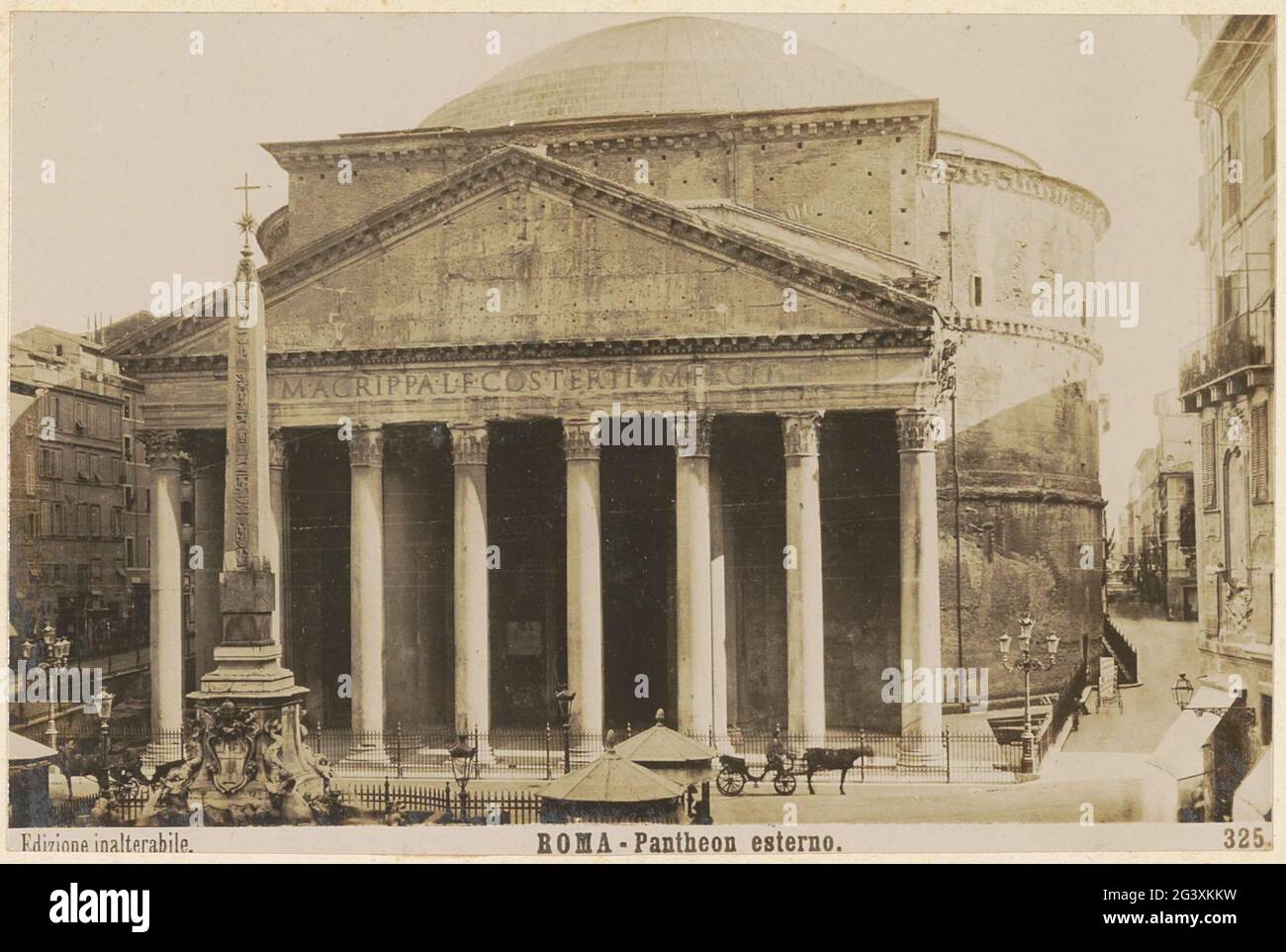 Exterior of the Pantheon with the Pantheon fountain on the Piazza della ...