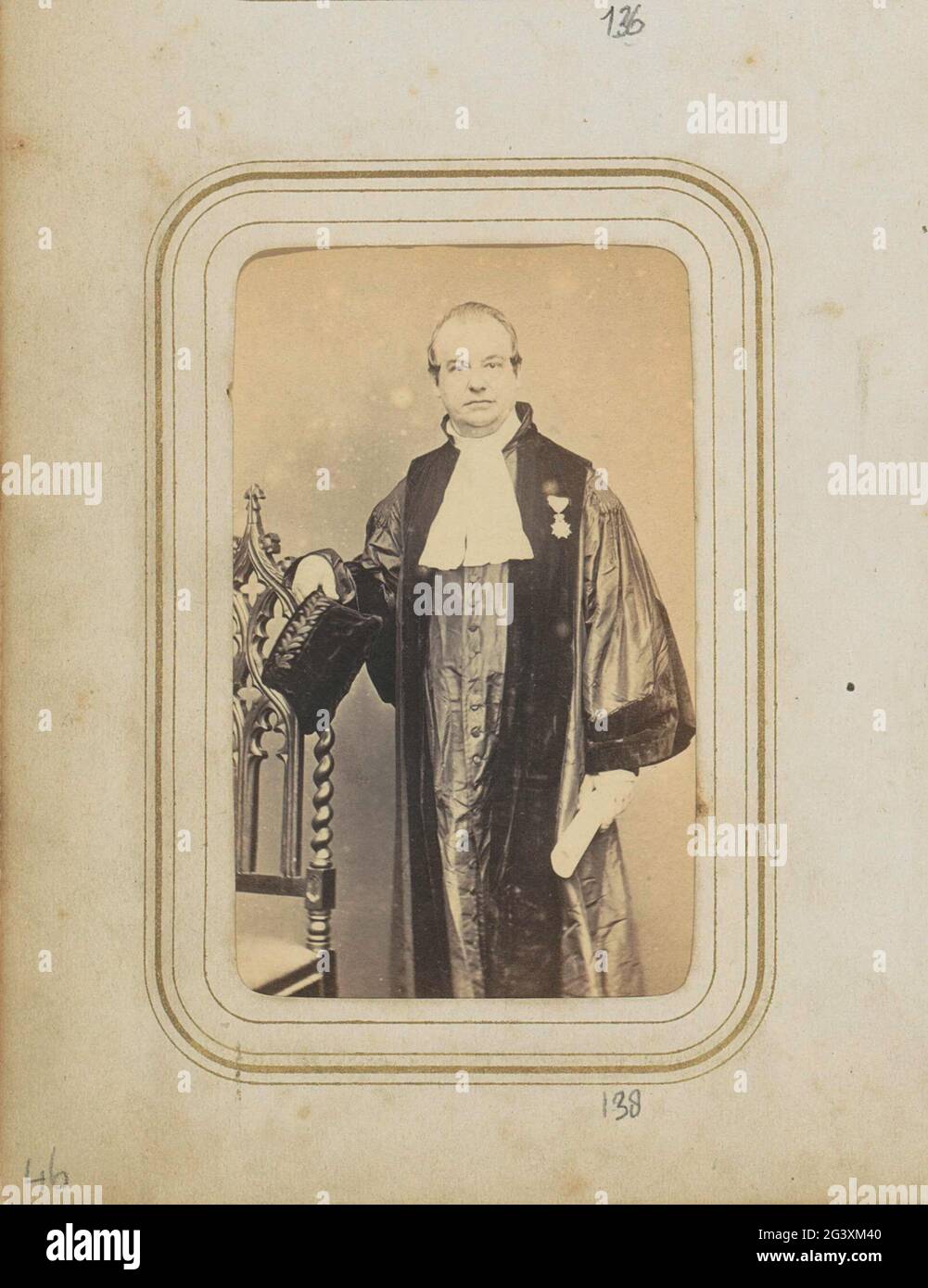 Portrait of a.j. Swart in gown. Part of family album from H.W.F ...