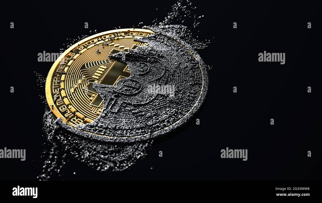 Bitcoin Sand Particles Stock Photo - Alamy
