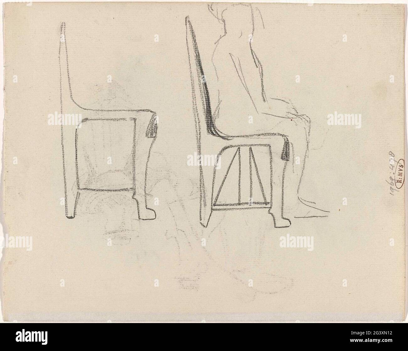 Two sketches of a chair Stock Photo - Alamy