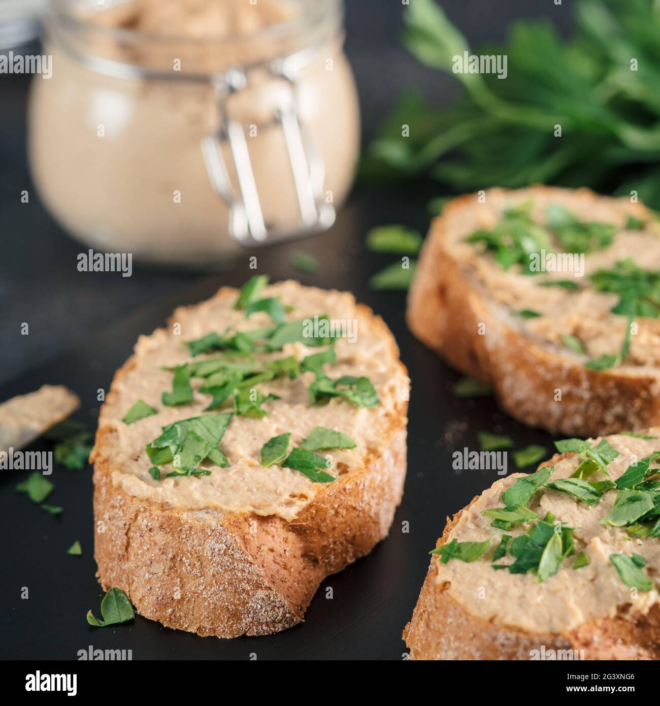 Homemade turkey pate on bread Stock Photo - Alamy
