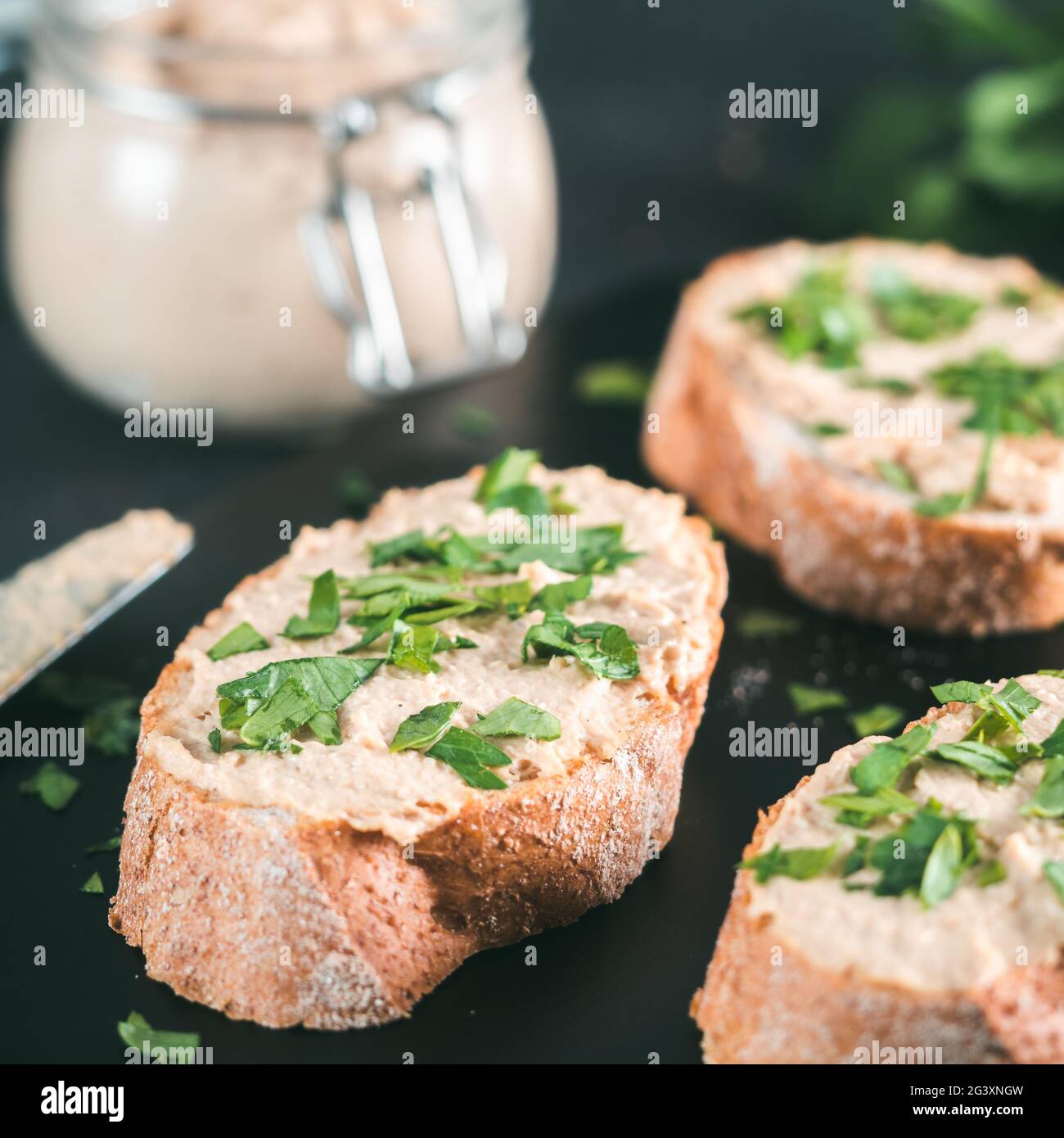 Homemade turkey pate on bread Stock Photo - Alamy