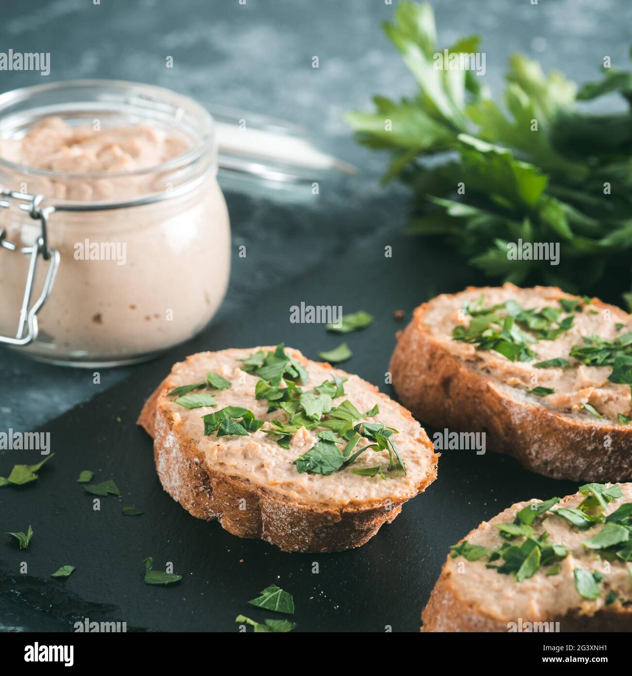 Homemade turkey pate on bread Stock Photo - Alamy