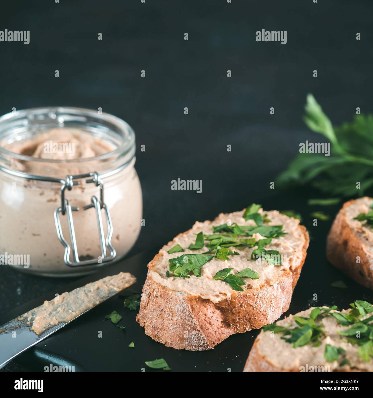 Homemade turkey pate on bread Stock Photo - Alamy