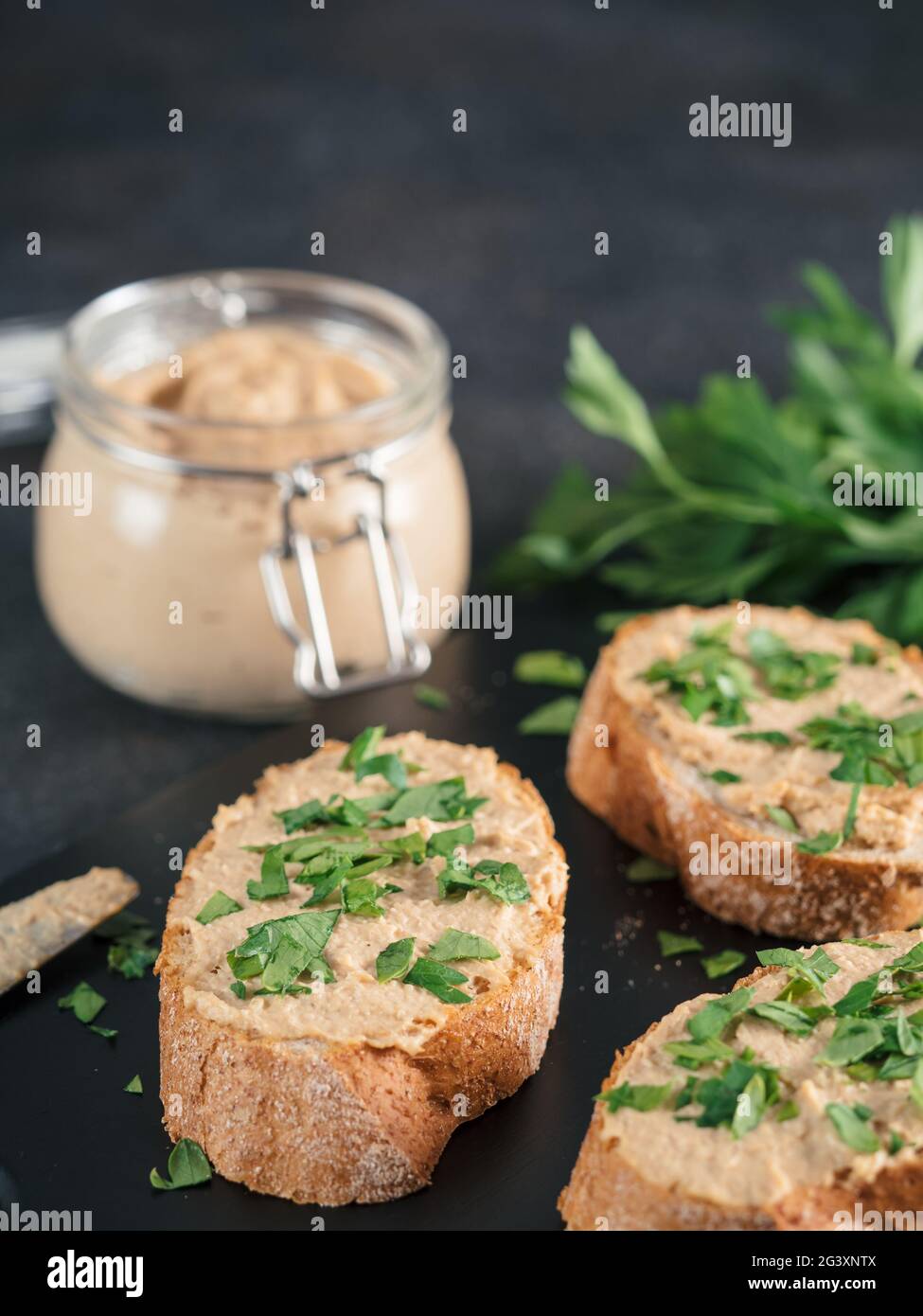 Homemade turkey pate on bread Stock Photo - Alamy