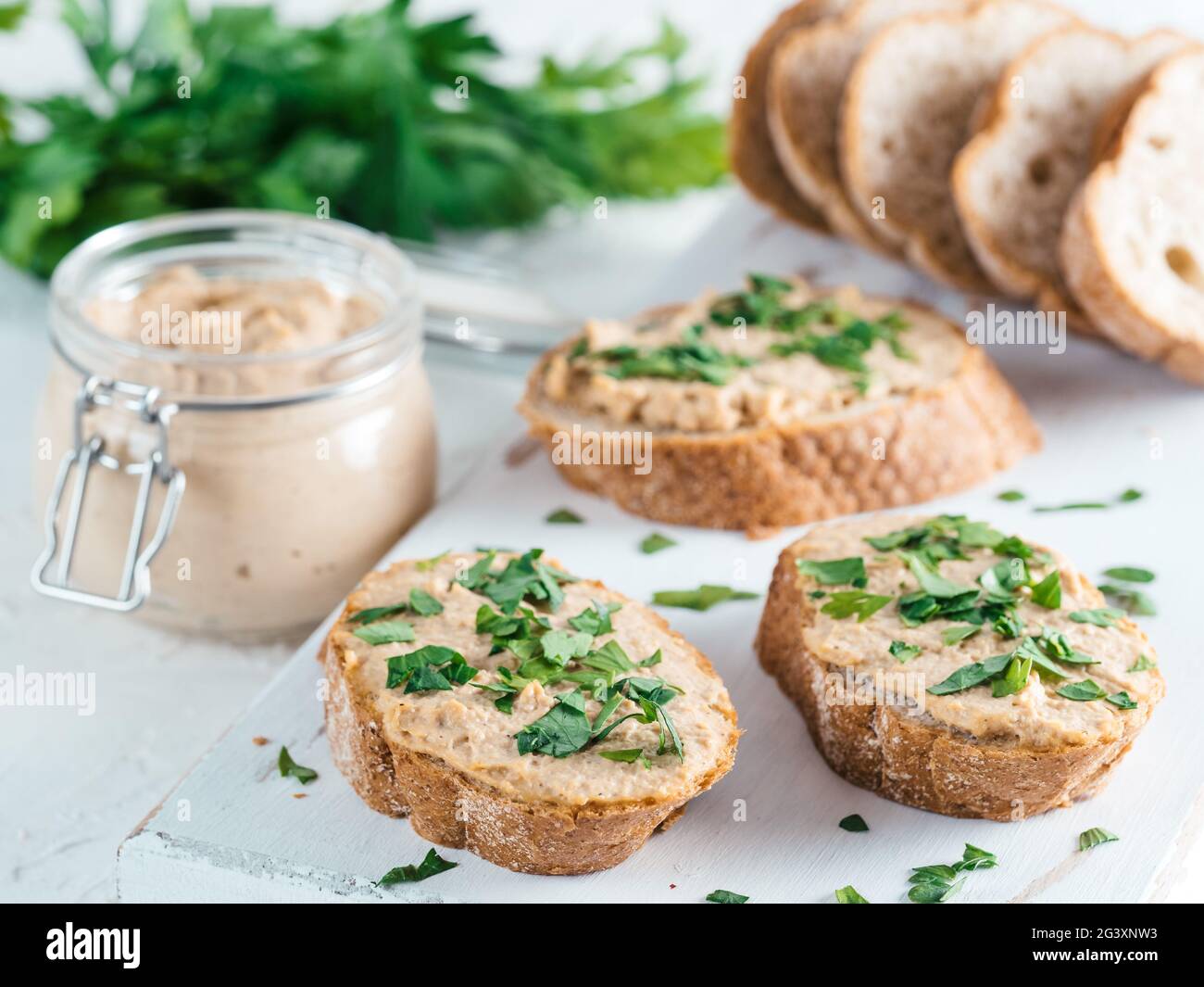 Homemade turkey pate on bread Stock Photo - Alamy