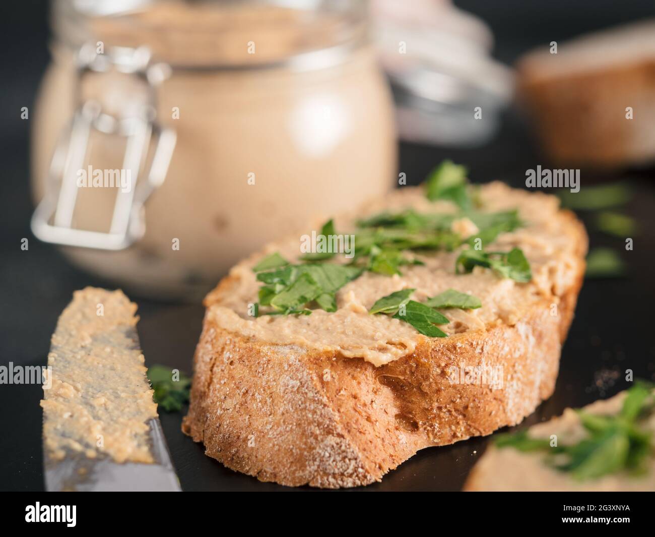 Homemade turkey pate on bread Stock Photo - Alamy