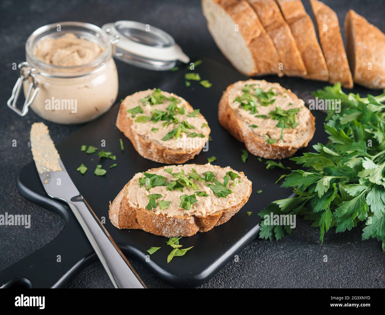 Homemade turkey pate on bread Stock Photo - Alamy