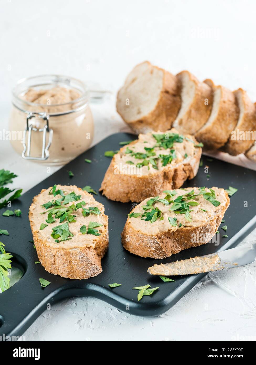 Homemade turkey pate on bread Stock Photo - Alamy