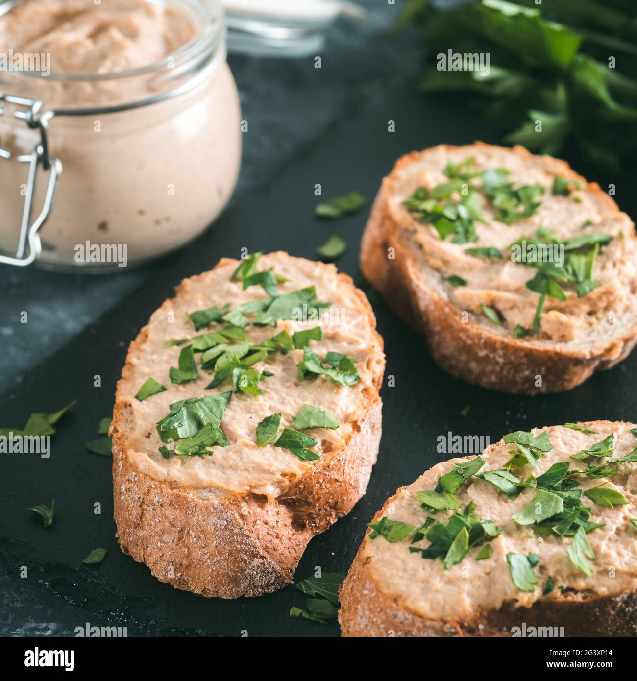 Homemade turkey pate on bread Stock Photo - Alamy