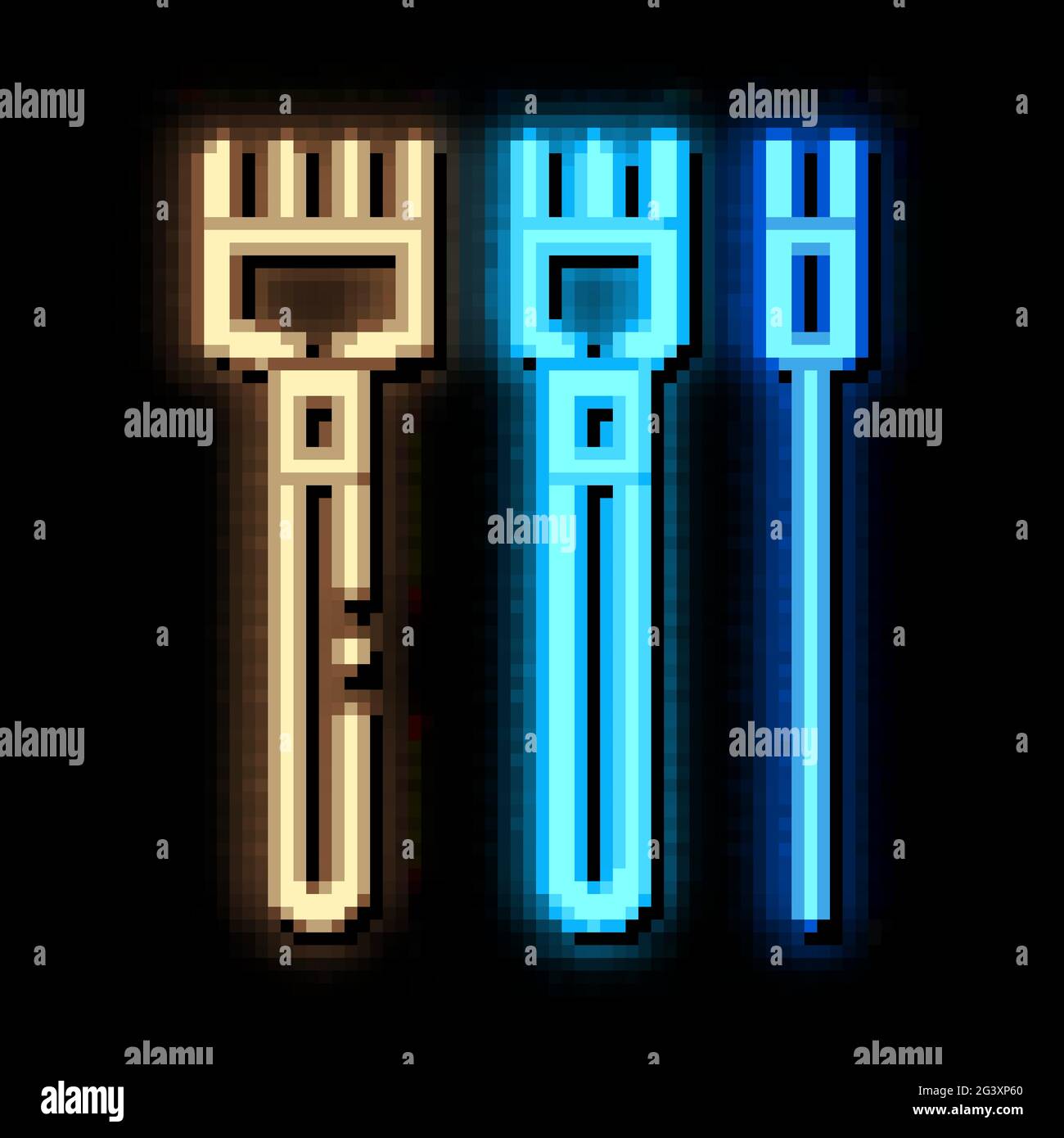 leatherworking crafting tools neon glow icon illustration Stock Vector ...