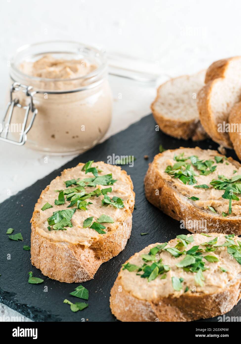 Homemade turkey pate on bread Stock Photo - Alamy