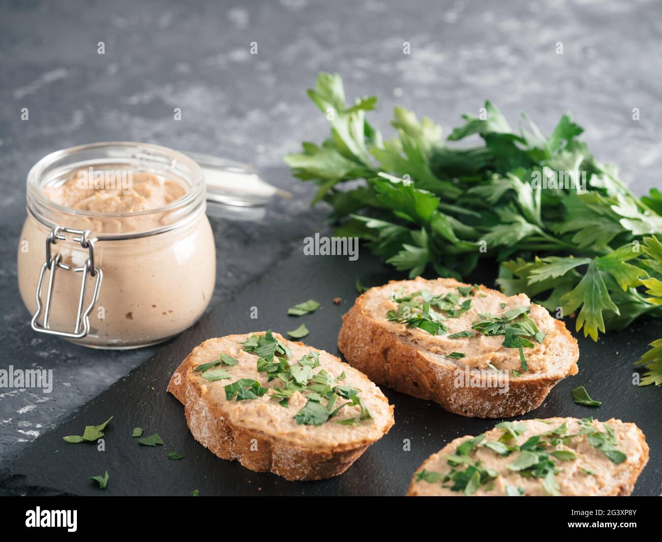 Homemade turkey pate on bread Stock Photo - Alamy