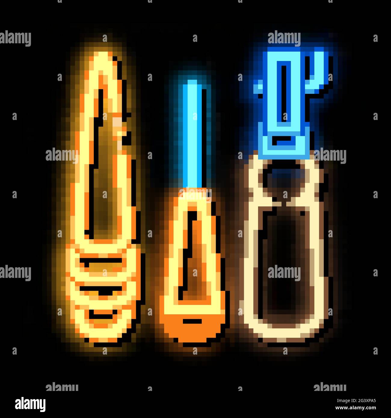 leather repair tools neon glow icon illustration Stock Vector Image ...