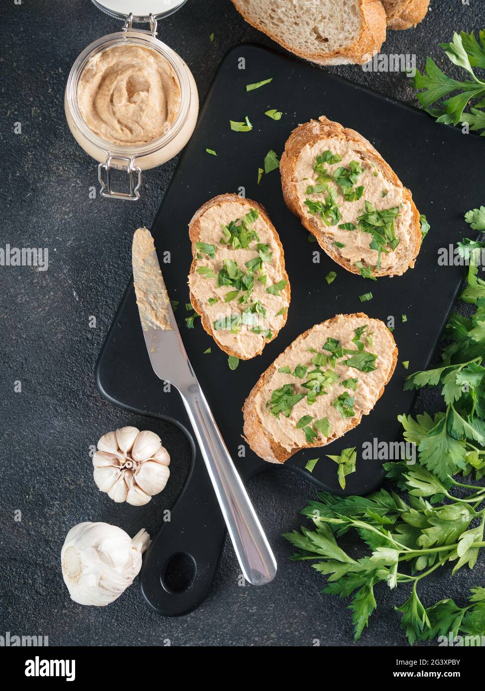 Homemade turkey pate on bread Stock Photo - Alamy