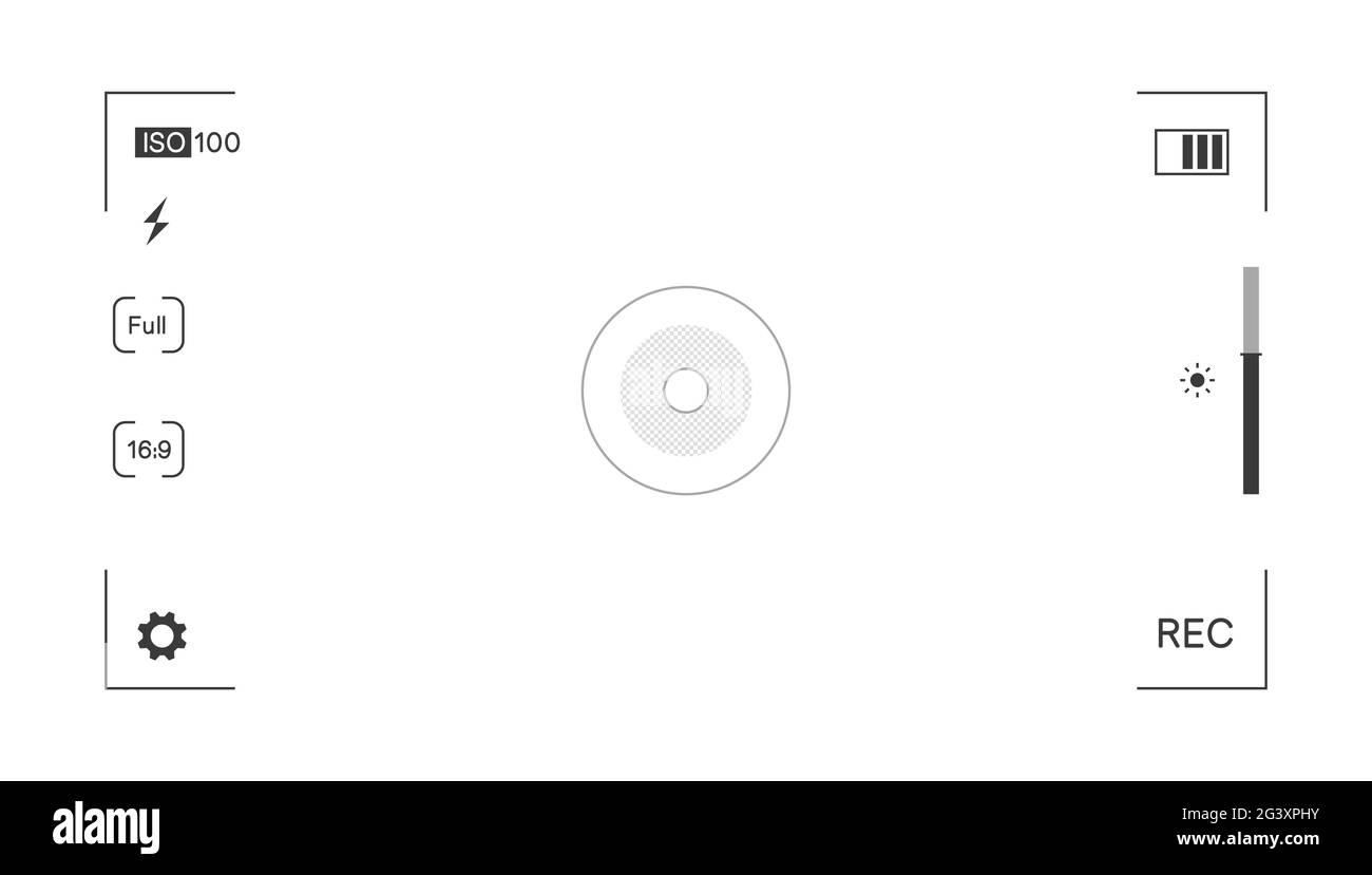 Camera focus with settings and info on screen Stock Vector Image & Art ...