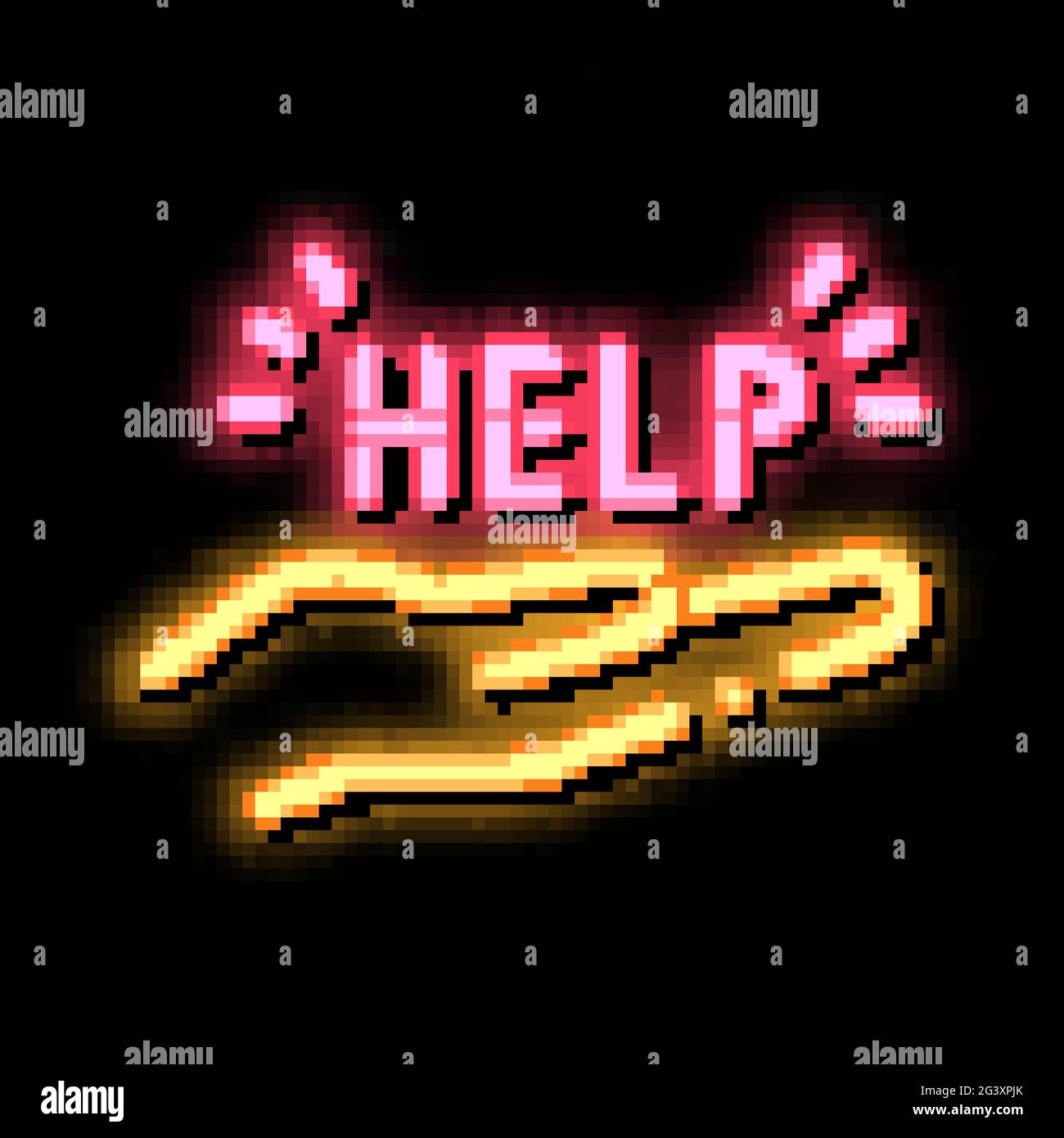 help on palm neon glow icon illustration Stock Vector Image & Art - Alamy