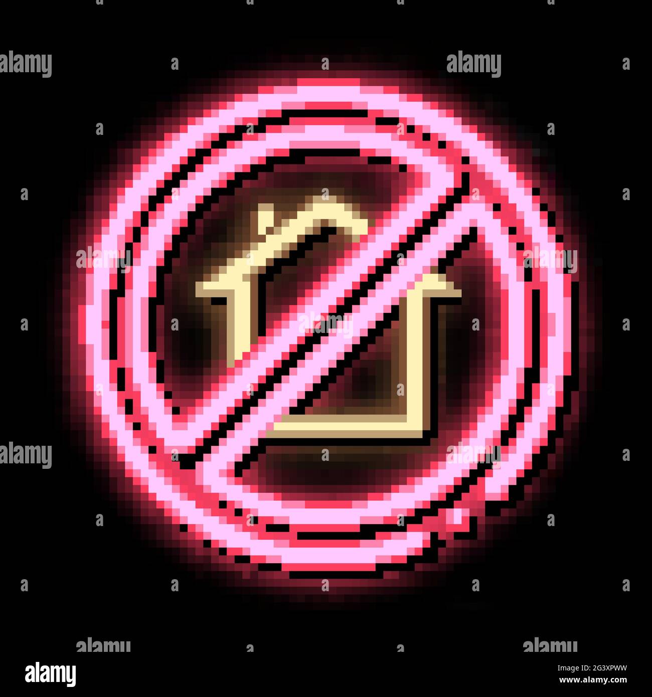 house crossed out sign neon glow icon illustration Stock Vector Image ...