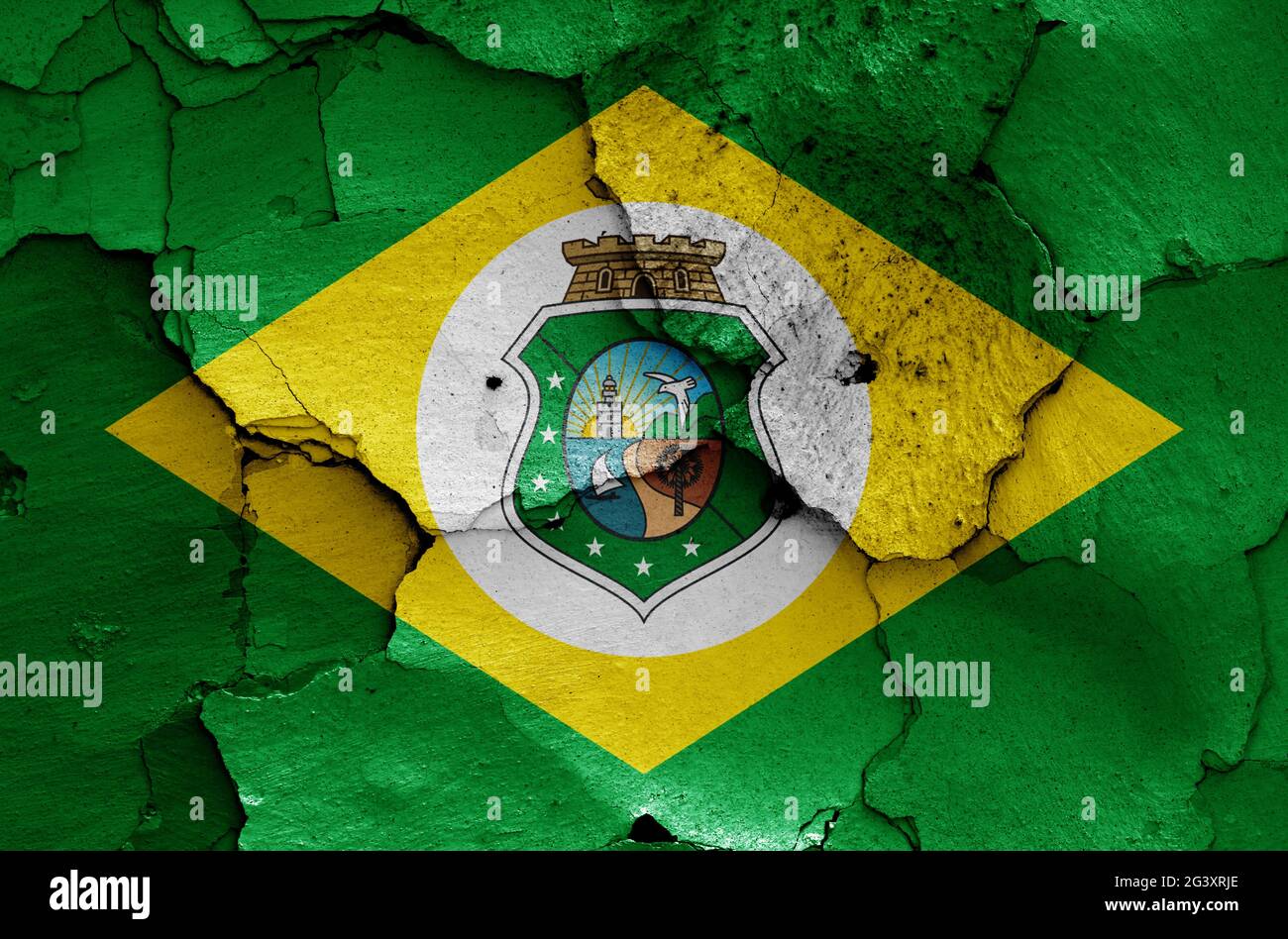Flag of Ceara painted on cracked wall Stock Photo - Alamy