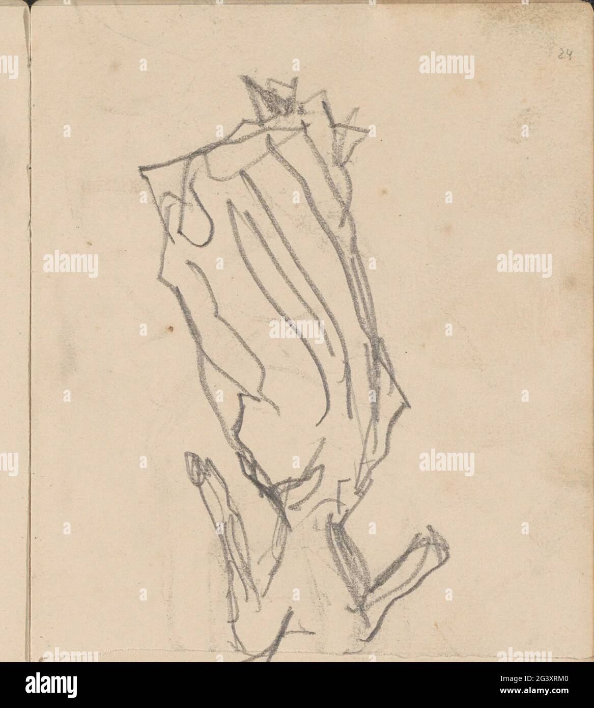 Standing woman in a dress. Page 24 From a sketchbook with 14 sheets ...