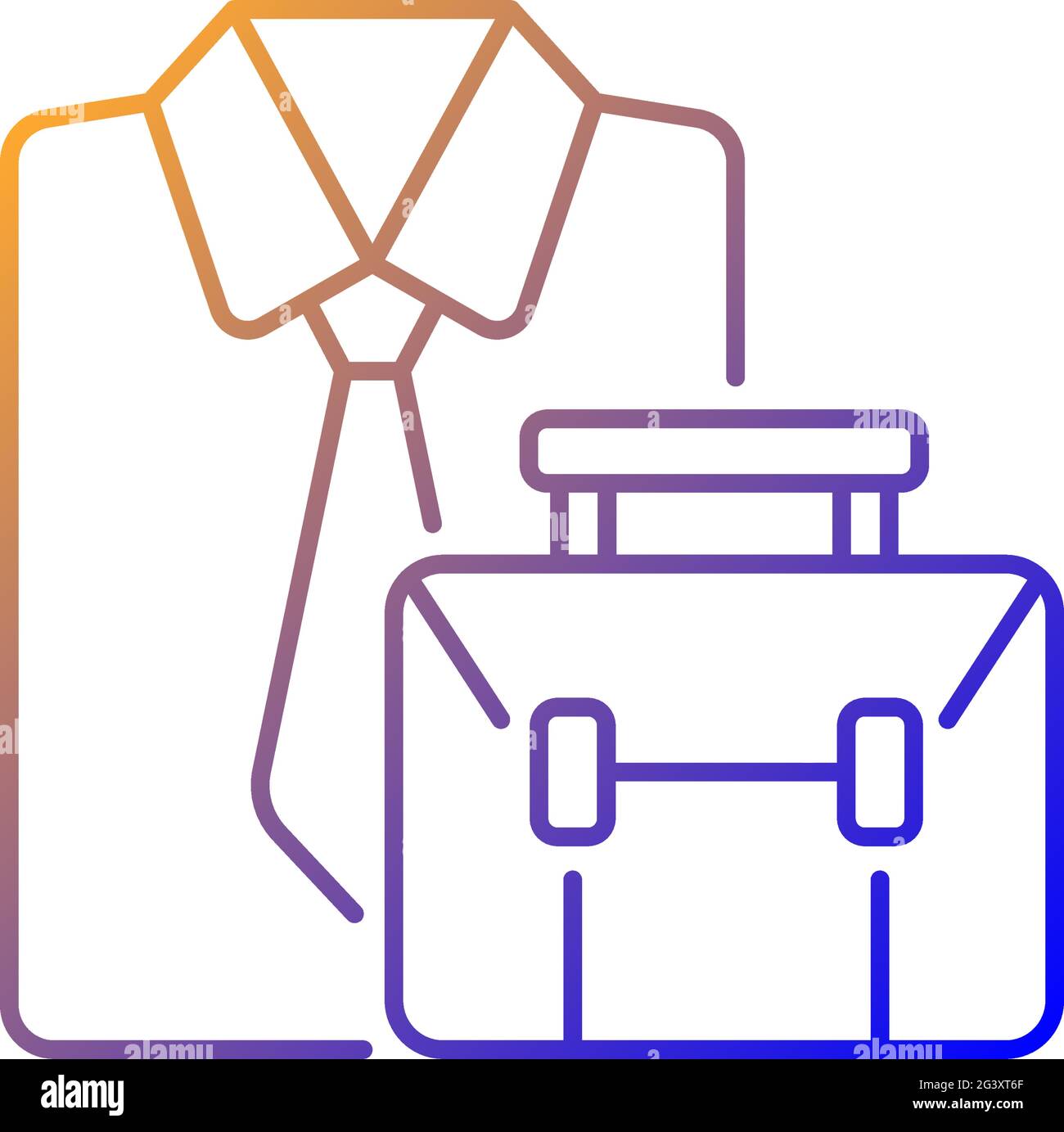 Formal clothing and briefcase gradient linear vector icon Stock Vector ...