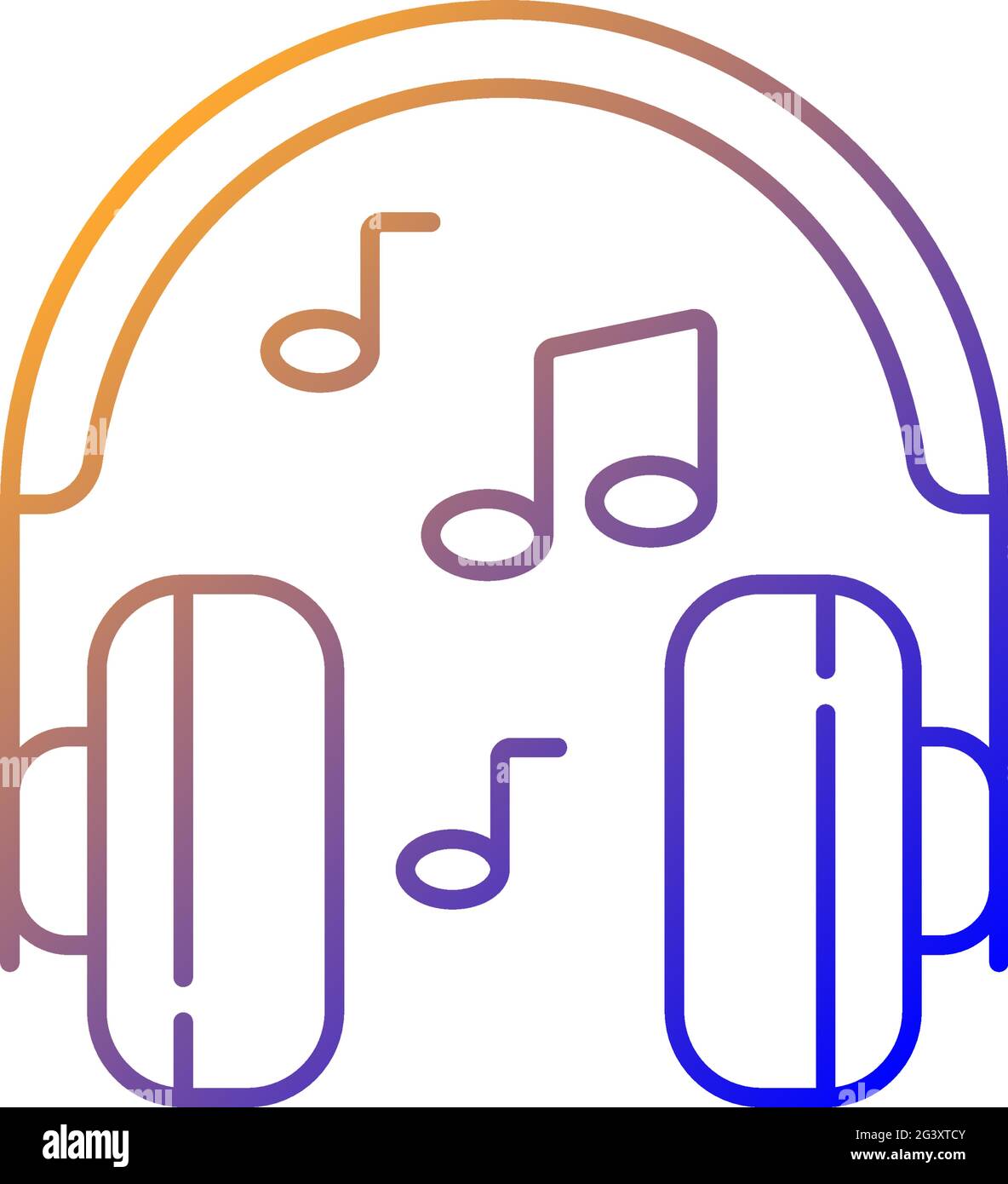 Listening to music gradient linear vector icon Stock Vector Image & Art ...