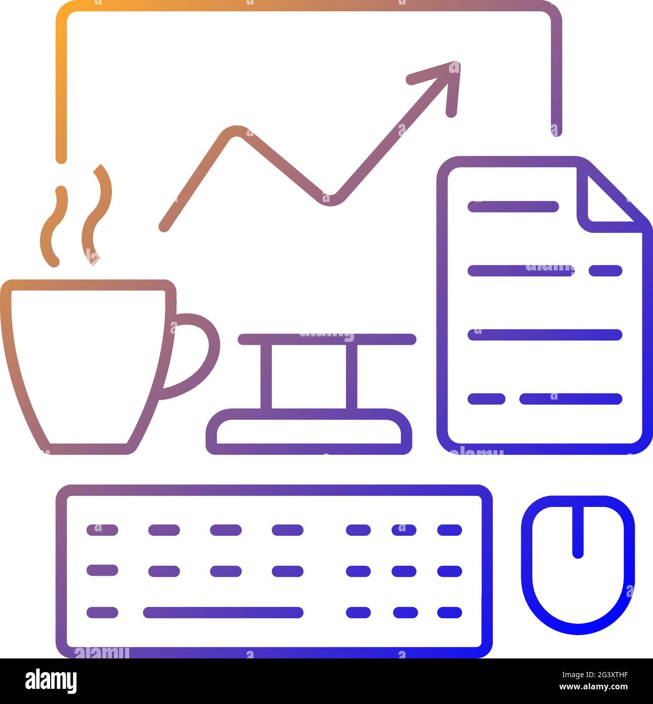 Computer office gradient linear vector icon Stock Vector Image & Art ...