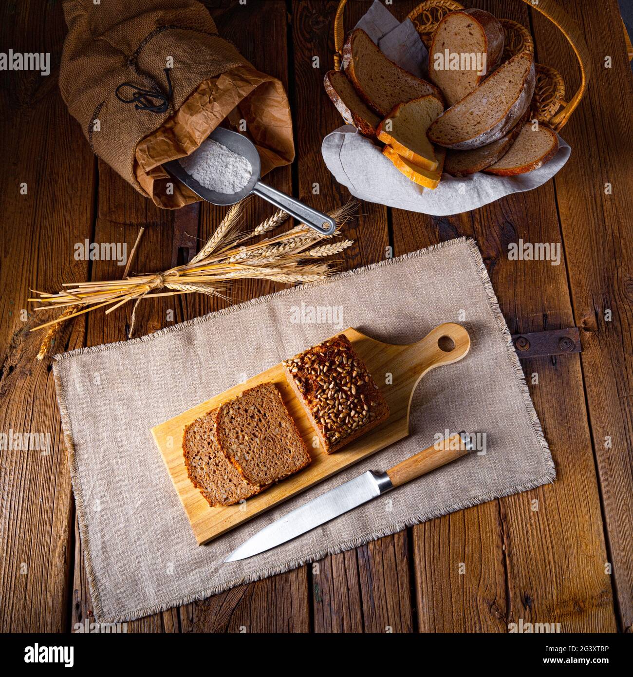 Moist wholemeal bread, crushed or ground whole grain Stock Photo - Alamy