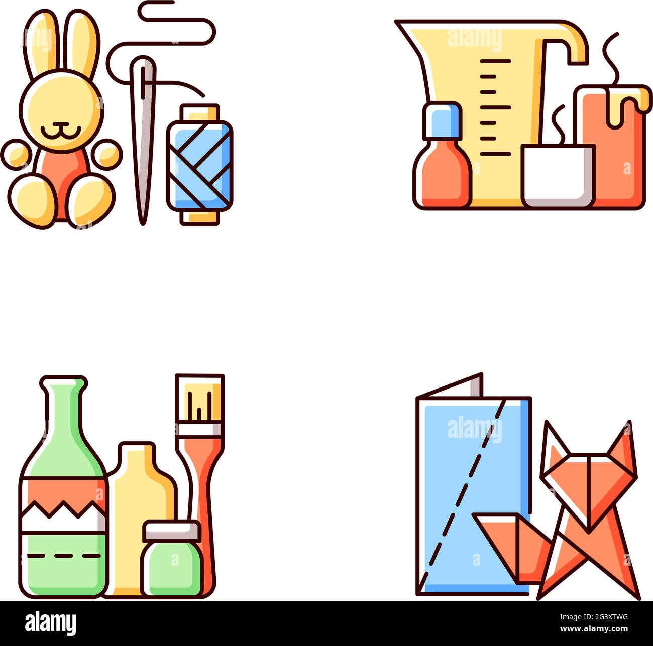 Trendy crafts RGB color icons set Stock Vector Image & Art - Alamy