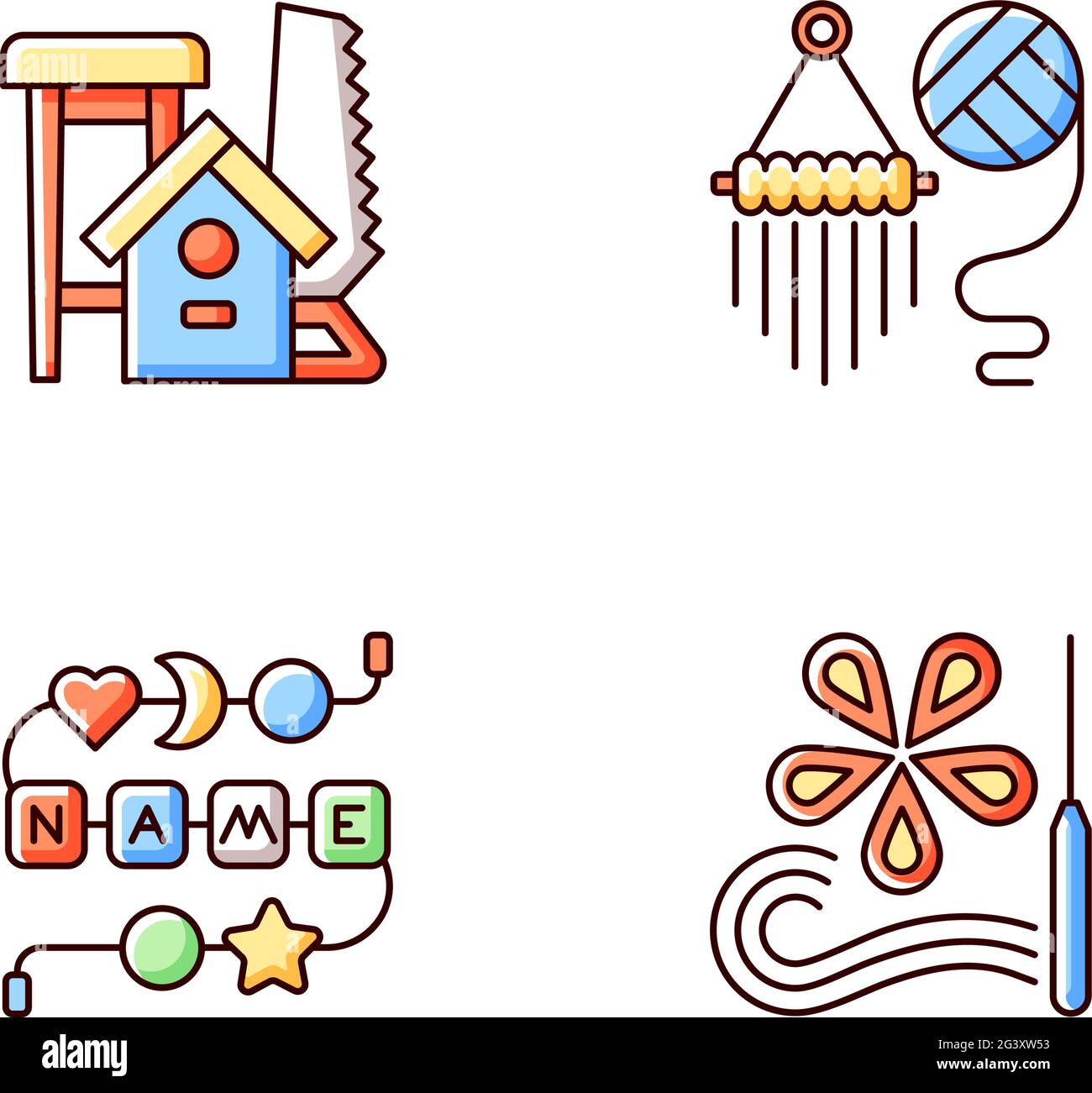 Creative activities RGB color icons set Stock Vector Image & Art - Alamy