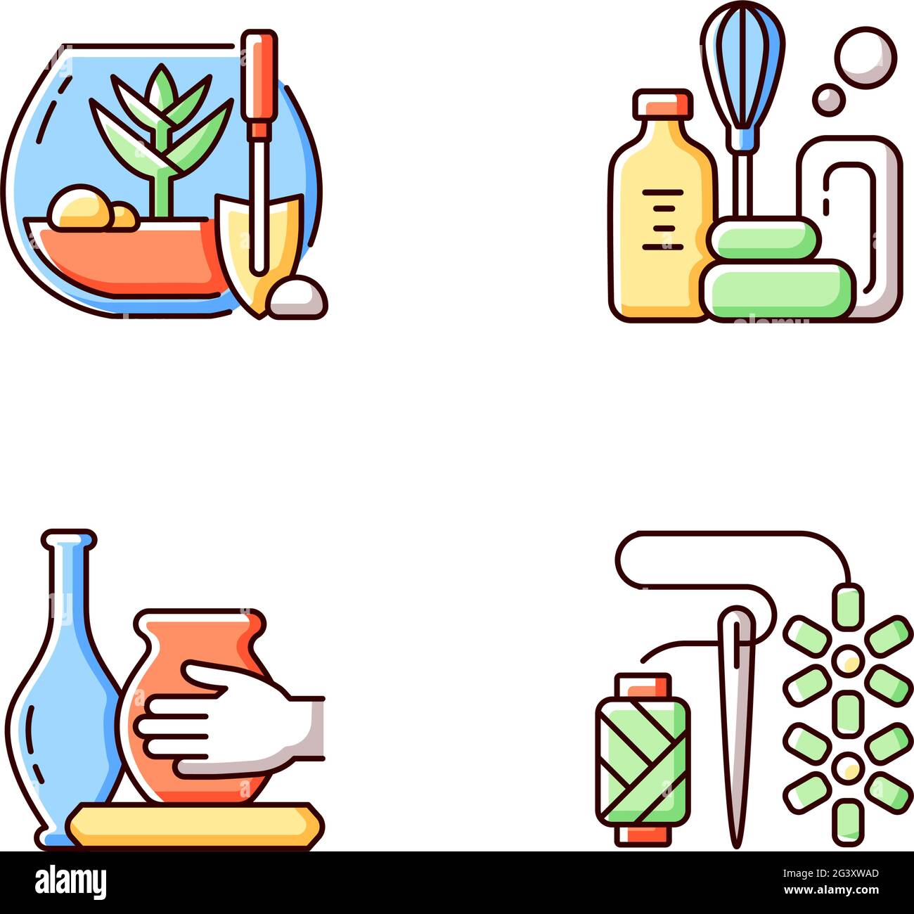 Creative hobbies RGB color icons set Stock Vector Image & Art - Alamy