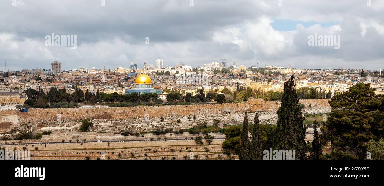 Jerusalem panoramic view Stock Photo - Alamy